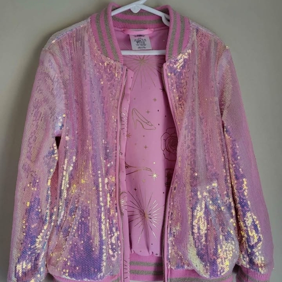 Disney | Jackets & Coats | Disney Pink And Gold Sequin Jacket | Poshmark